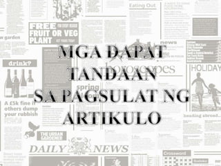 Artikulo | PPTX