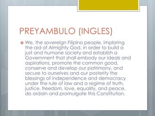 Artikulo III- Saligang Batas ng Pilipinas 1987 | PPTX