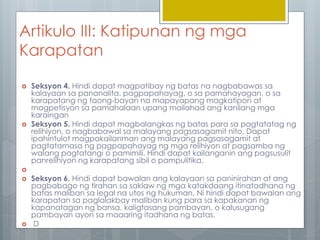 Artikulo III- Saligang Batas ng Pilipinas 1987 | PPTX