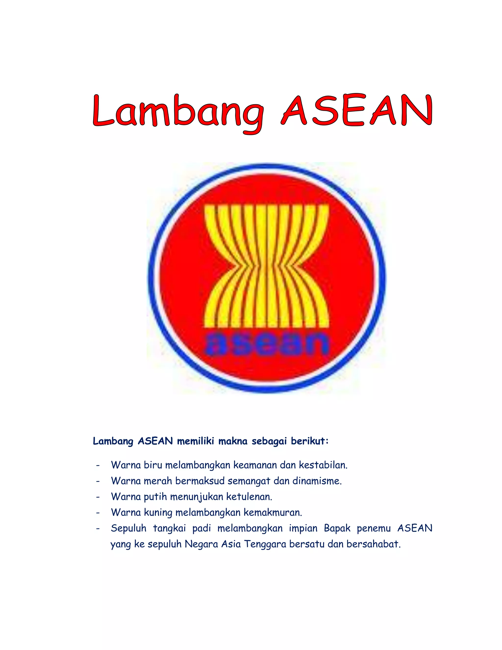 Arti lambang asean | DOCX