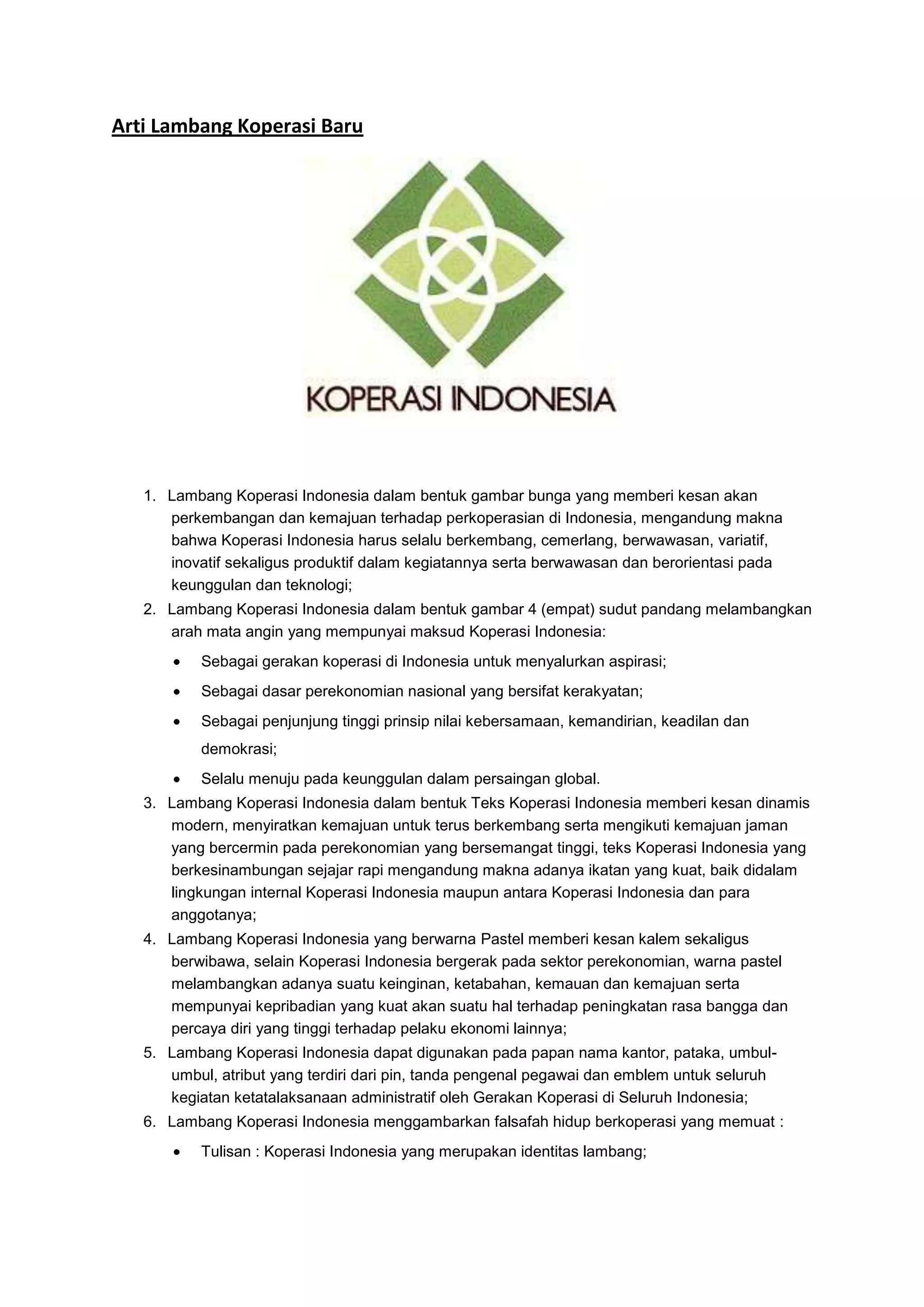 Arti Lambang Koperasi Baru | DOCX