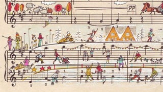Art illustrations on Vintage Sheet Music 1 | PPSX