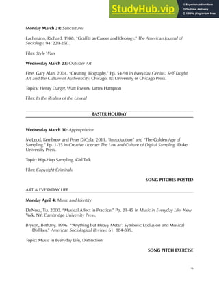 Art In Everyday Life Syllabus Spring 2016 | PDF