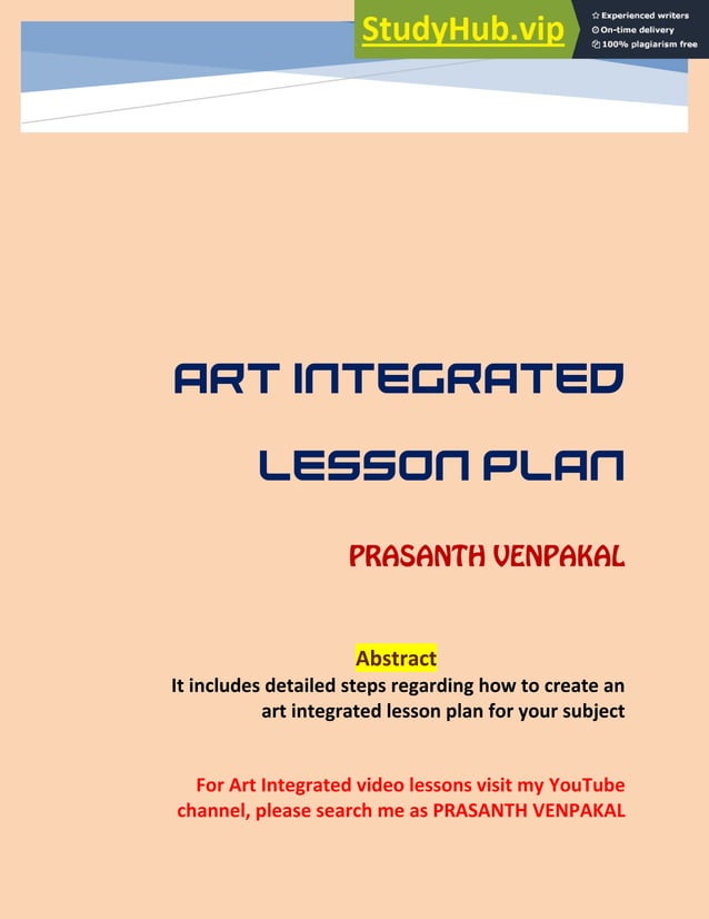 ART INTEGRATED LESSON PLAN | PDF