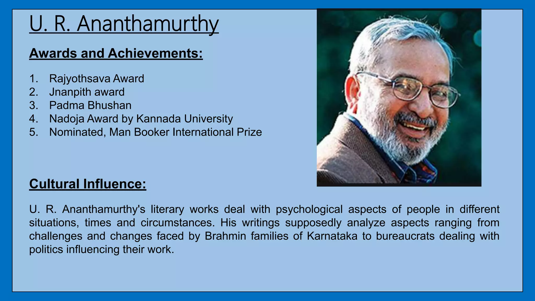 Famous Writer/Poet from Karnataka | PPTX