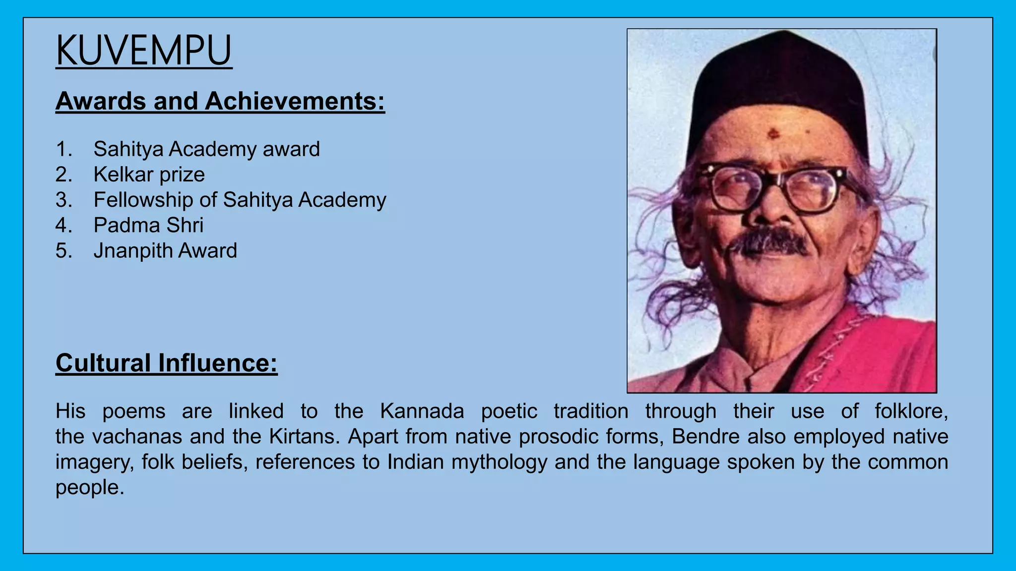 Famous Writer/Poet from Karnataka | PPTX