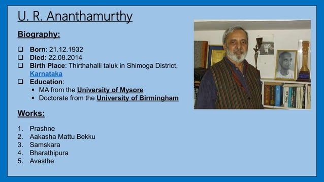 Famous Writer/Poet from Karnataka | PPTX | Hinduism | Religion ...