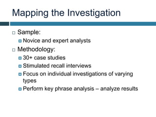 Art into Science 2017 - Investigation Theory: A Cognitive Approach | PPTX