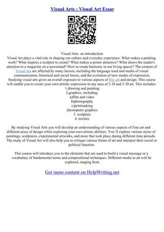 Art Introduction Essay | PDF