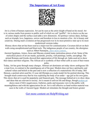 Art Introduction Essay | PDF