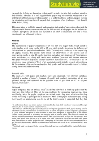 Art Is . Understanding Sixth Grade Pupils Perceptions Of Art | PDF