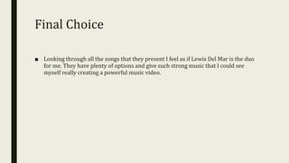 Artist and band choices | PPT