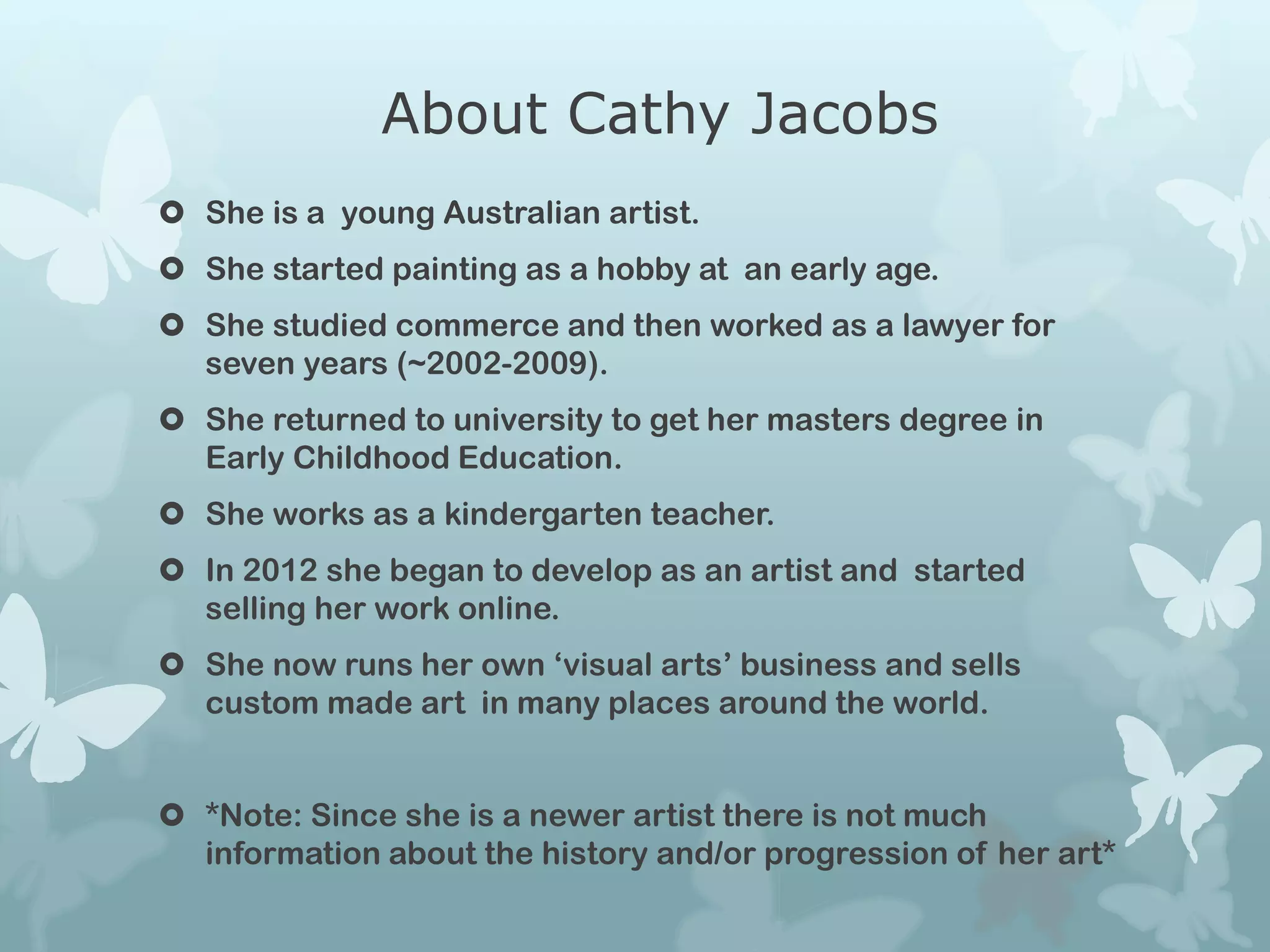 Artist cathy jacobs ppt | PPT