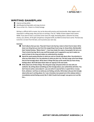 Artist development Agenda | PDF