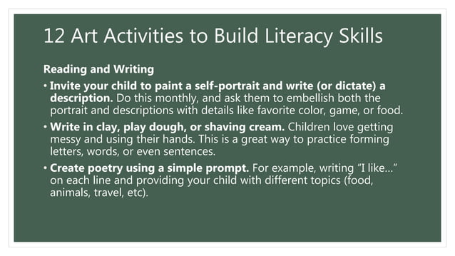 ARTISTIC-LITERACY.pptx | Arts and Crafts | Hobbies & Interests