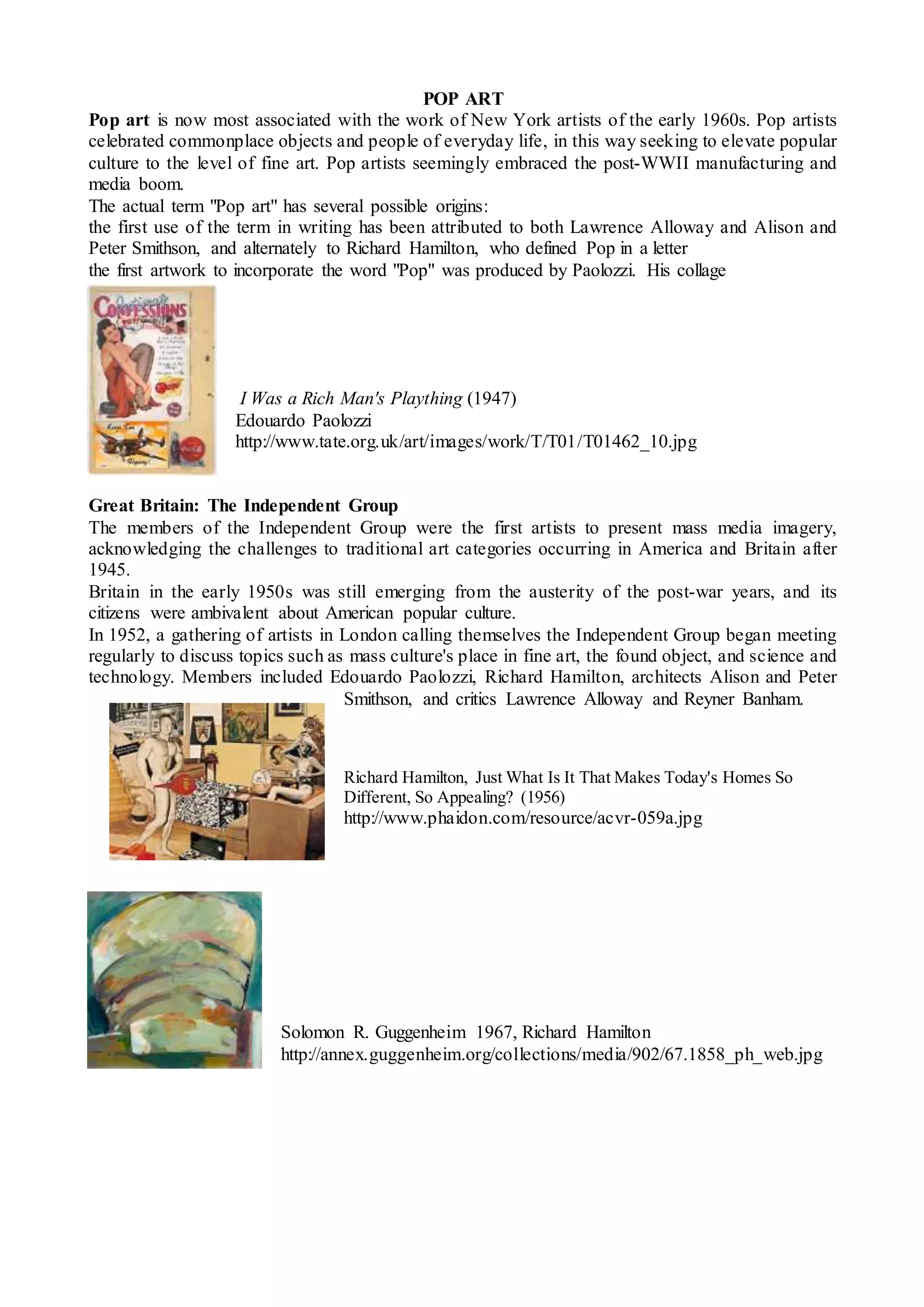 Artistic events (1945- 1968) | DOCX