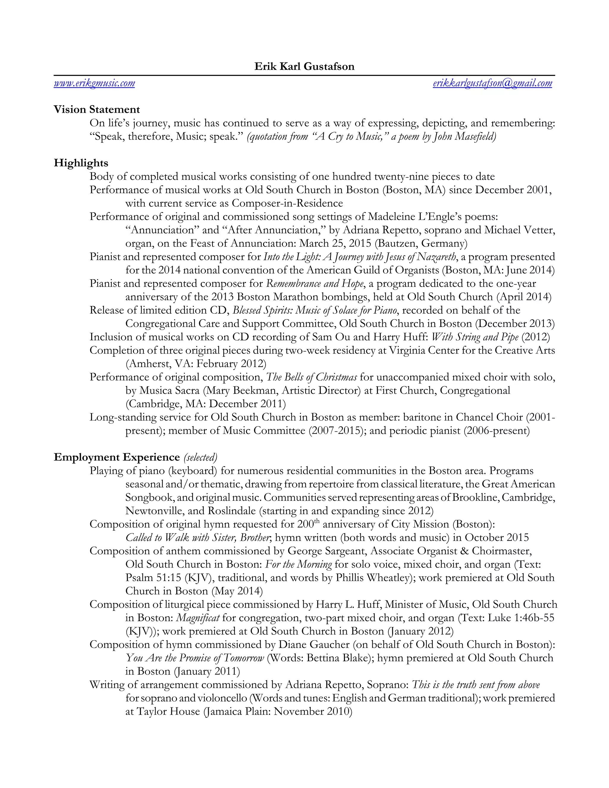 Artistic Resume | PDF