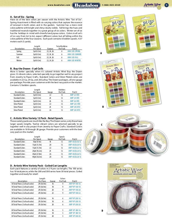 Artistic wire catalog