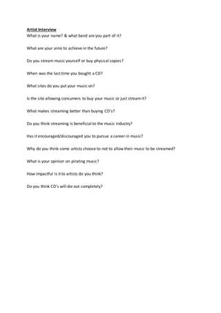 Artist interview | DOCX