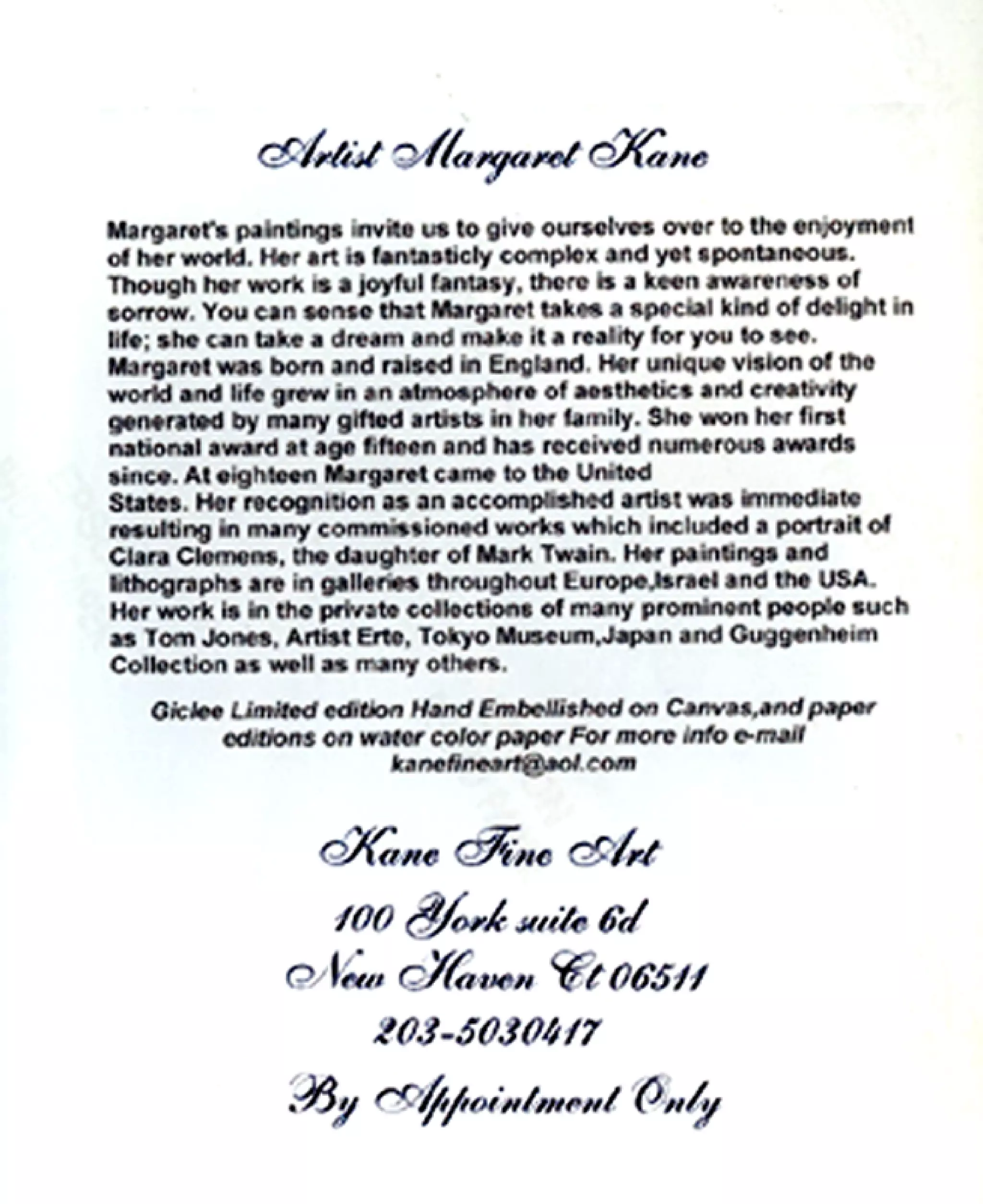 Artist Margaret Kane Info | PDF