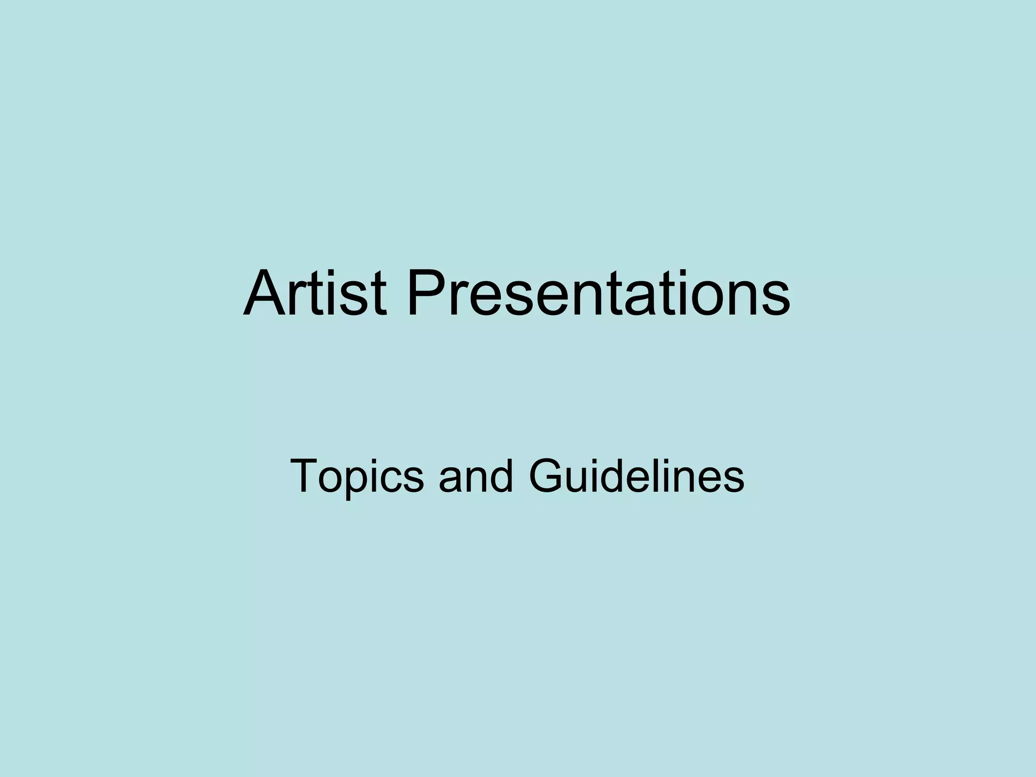 Artist presentation | PPT