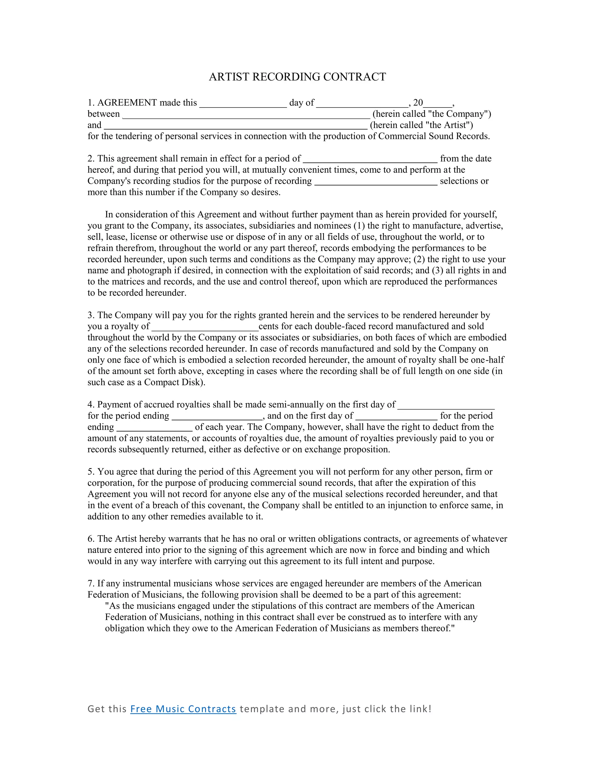 Artist recording contract 4 | PDF