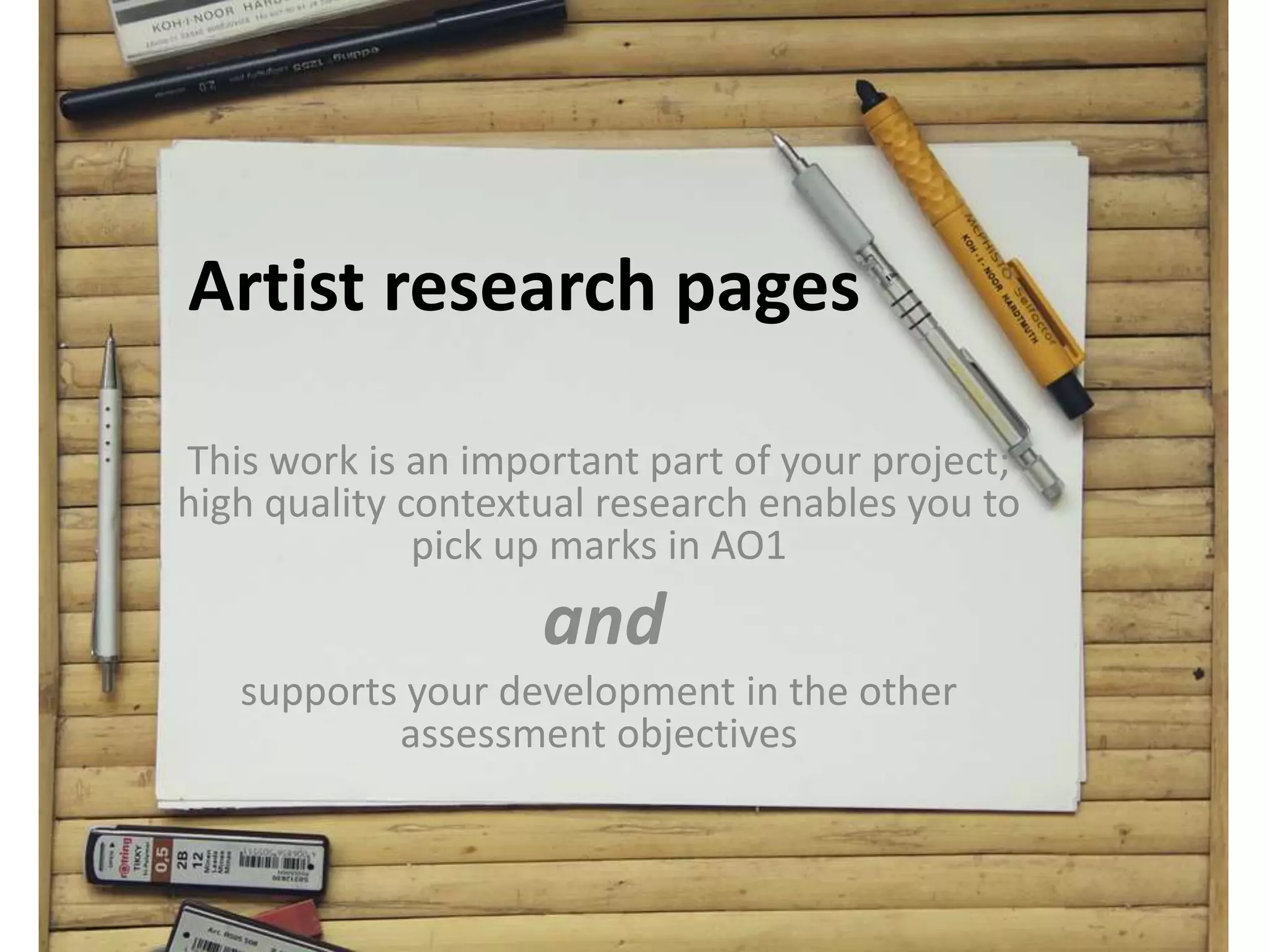 Artist research pages | PPTX