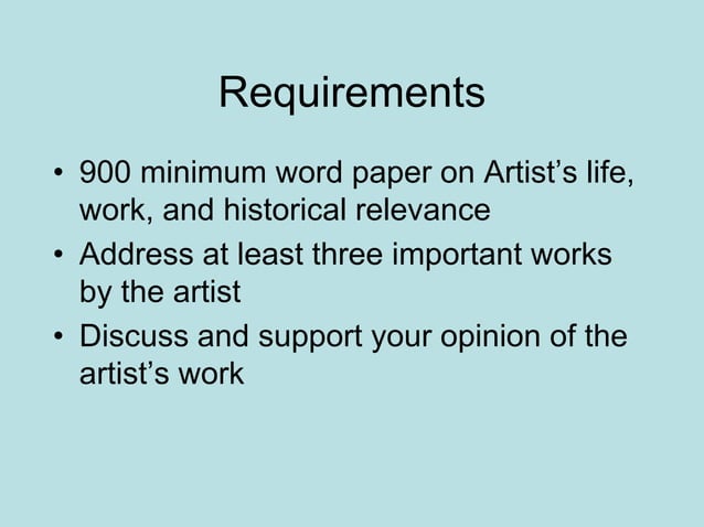Artist research paper | PPT