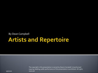 Artists and repertoire | PPT