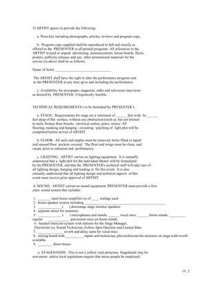 Artist tech rider | PDF