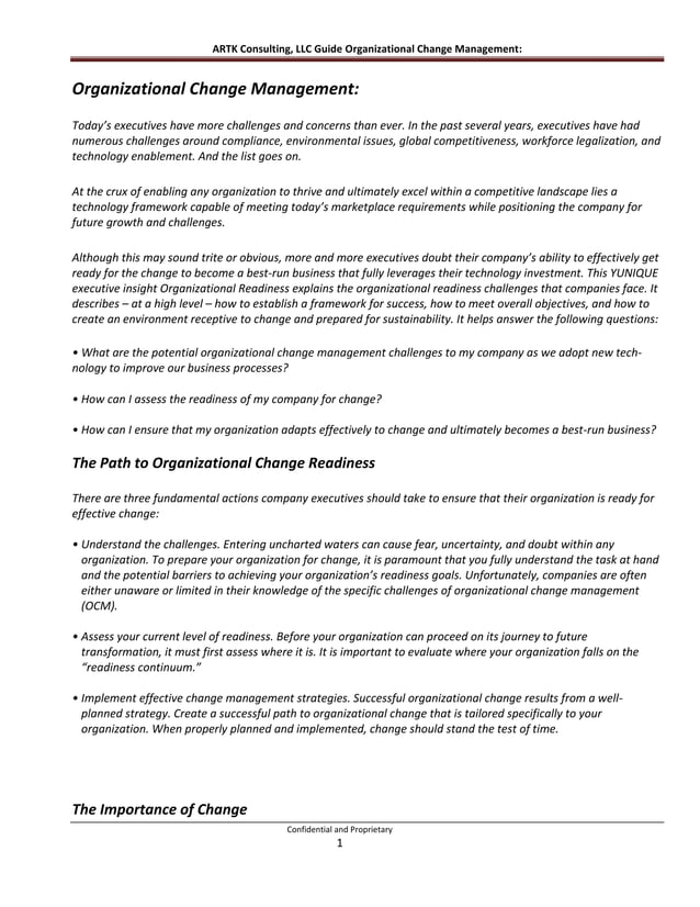 Artk Consulting OCM Change Management | DOCX | Business Administration | Business