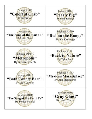 Art Walk Labels | DOCX | Design | Fine Art