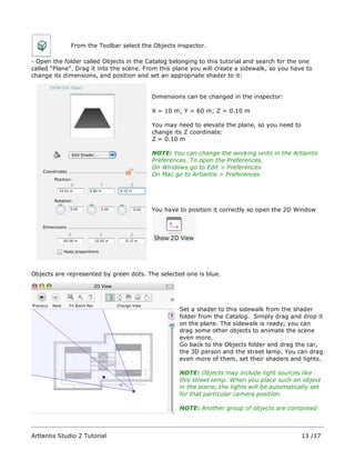 Artlantis tutorial script | PDF | 3-D Graphics | Computer Software and Applications