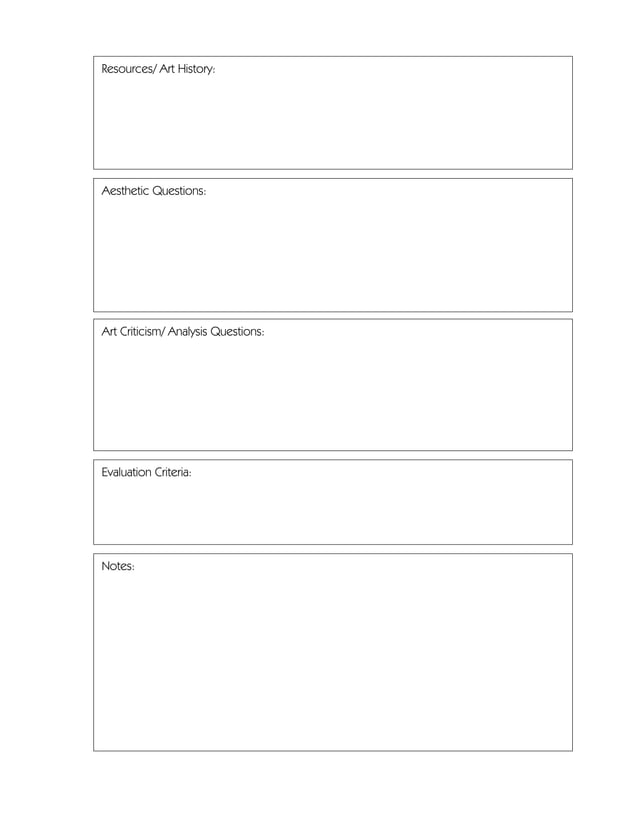 Blank Art Lesson Plan | DOC