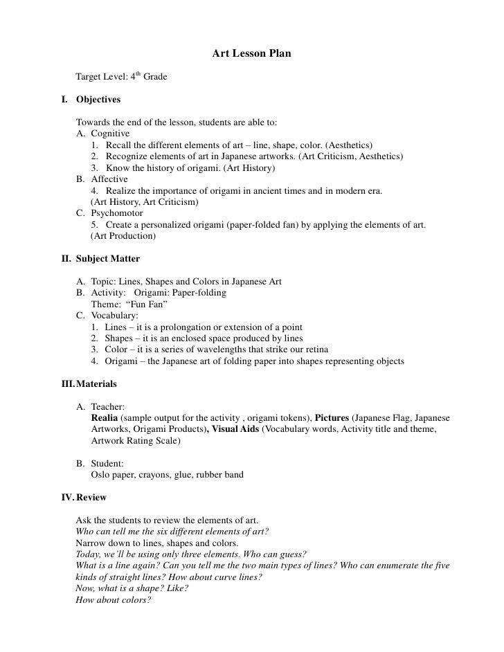Art Lesson Plan Art Lesson Plan