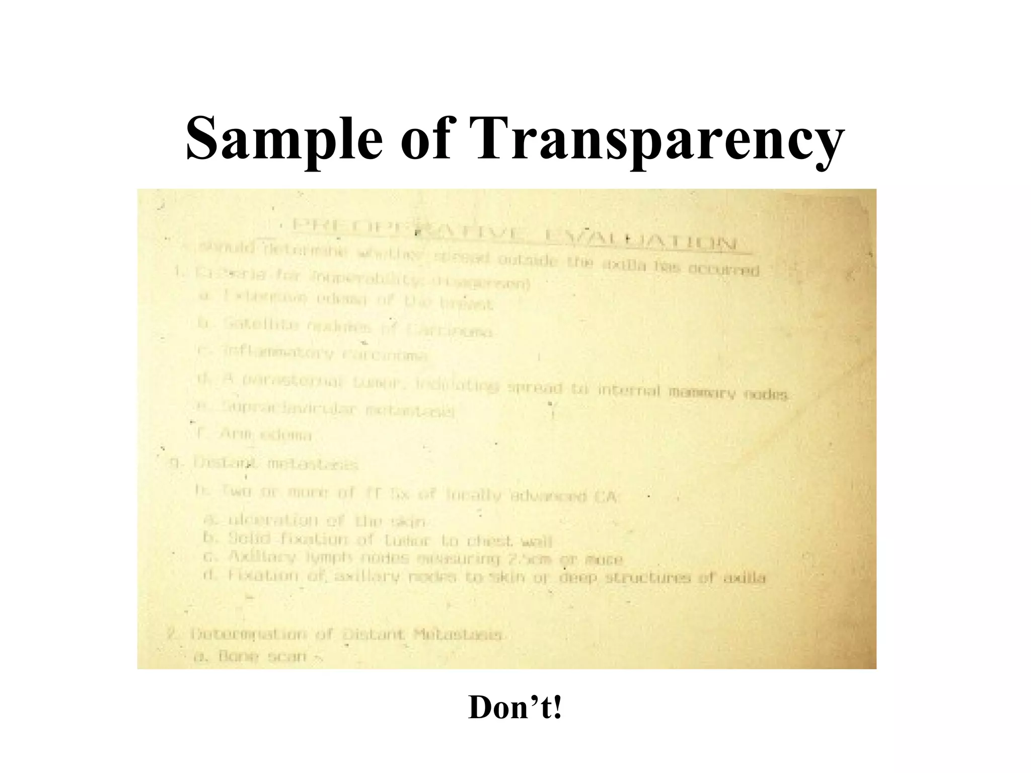 Art of Making Transparency as a Visual Aid | PPT