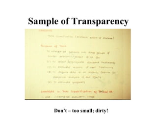 Art of Making Transparency as a Visual Aid | PPT