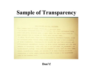 Art of Making Transparency as a Visual Aid | PPT
