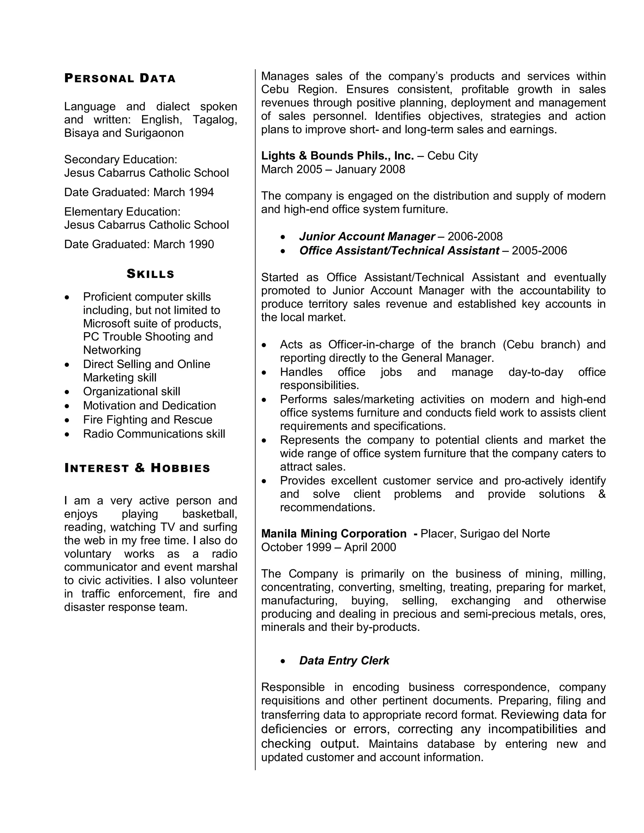 Art Manliguez CV | PDF