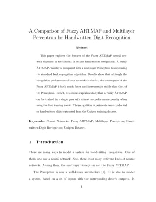 A Comparison of Fuzzy ARTMAP | PDF