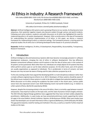 AI ethics model framework with accountability, | PDF