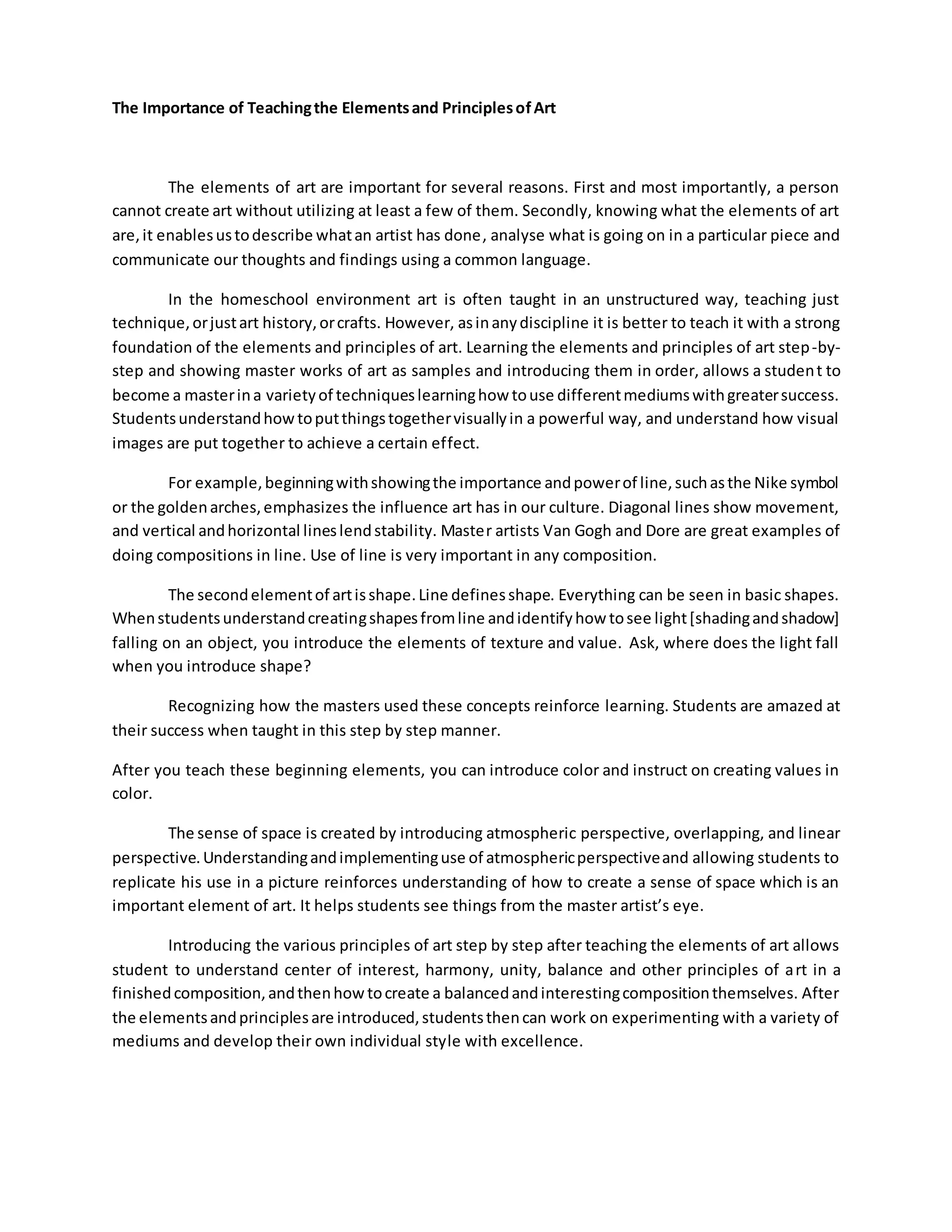 Element of Arts Module | DOCX