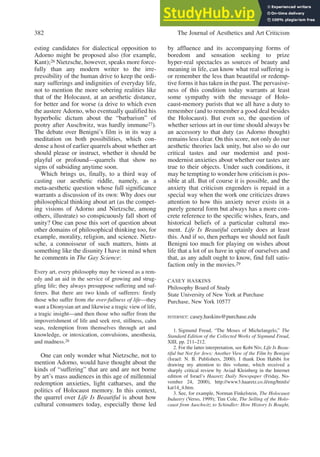 Art, Morality, And The Holocaust The Aesthetic Riddle Of Benigni S Life ...