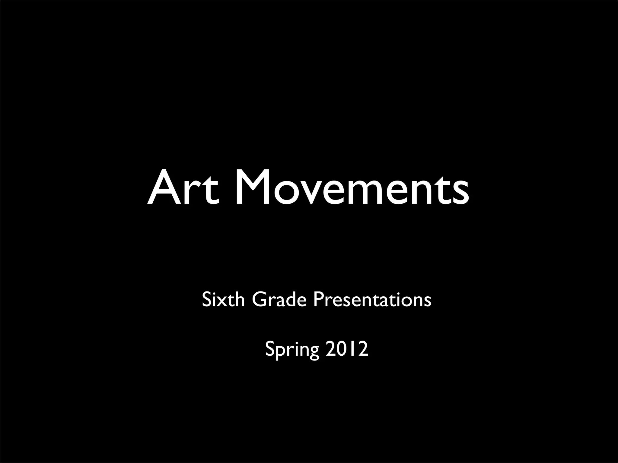 Art Movements | PPT