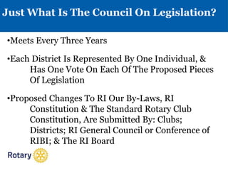 Council on Legislation presentation, panel | PPT