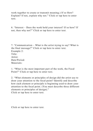 Art Museum Analysis Worksheet Virtual Art Museum Analysis Works.docx