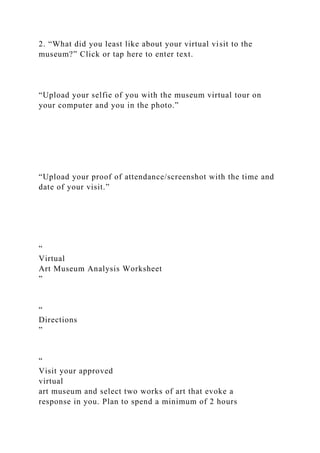 Art Museum Analysis Worksheet Virtual Art Museum Analysis Works.docx