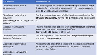 ART & NACO GUIDELINES for treatment of hiv | PPTX
