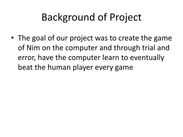 Artificial Intelligence - Game of Nim | PPTX