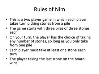 Artificial Intelligence - Game of Nim | PPTX
